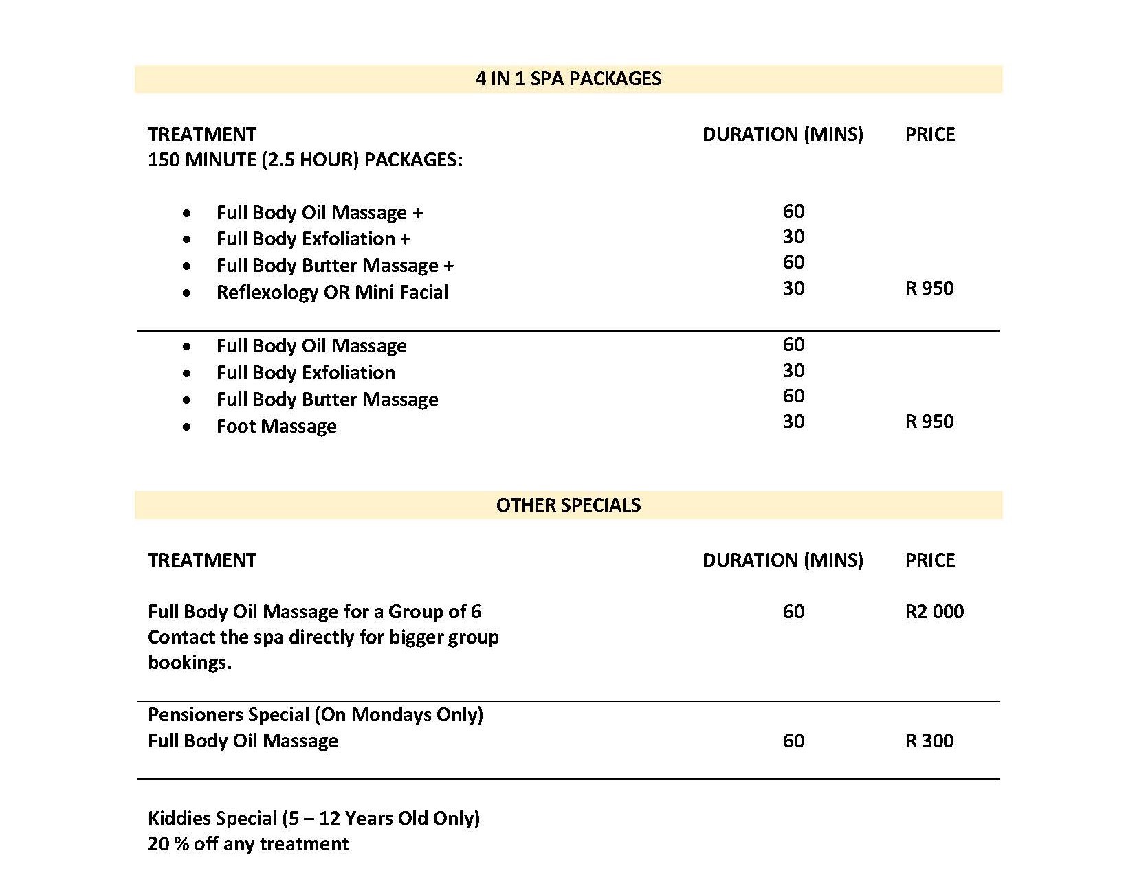 Treatments – Aura Thai Spa Bassonia